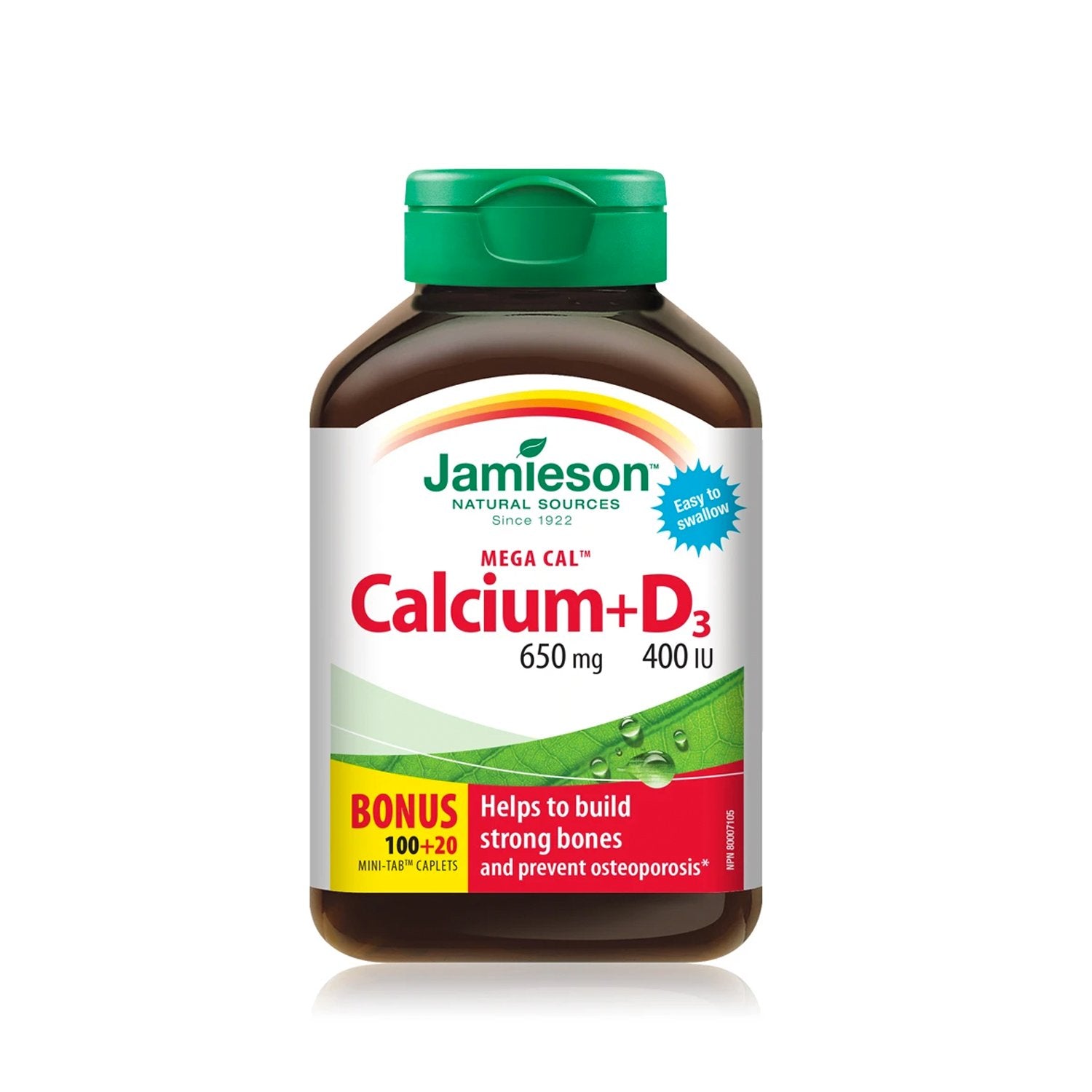 Jamieson Mega Cal Calcium 650mg with Vitamin D 120 Caplets – Maple ...