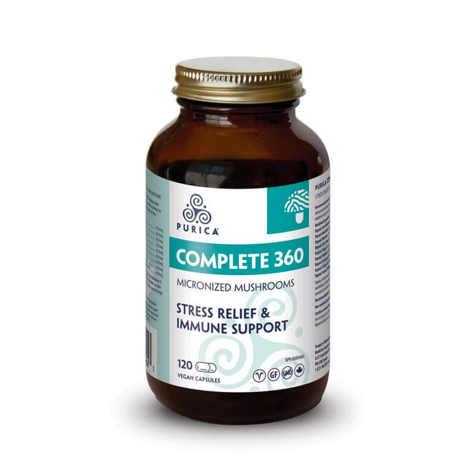 Purica Complete 360 Stress Relief & Immune Support 120 Vegetarian Caps ...