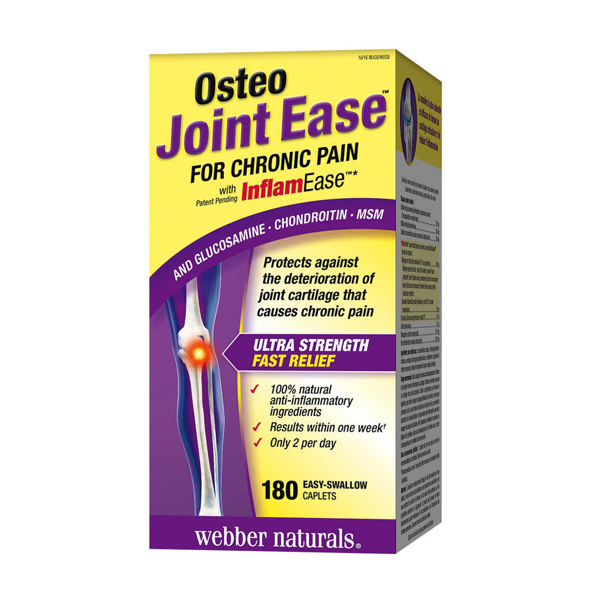 Webber Naturals Osteo Joint Ease with InflamEase 180 Caplets – Maple ...